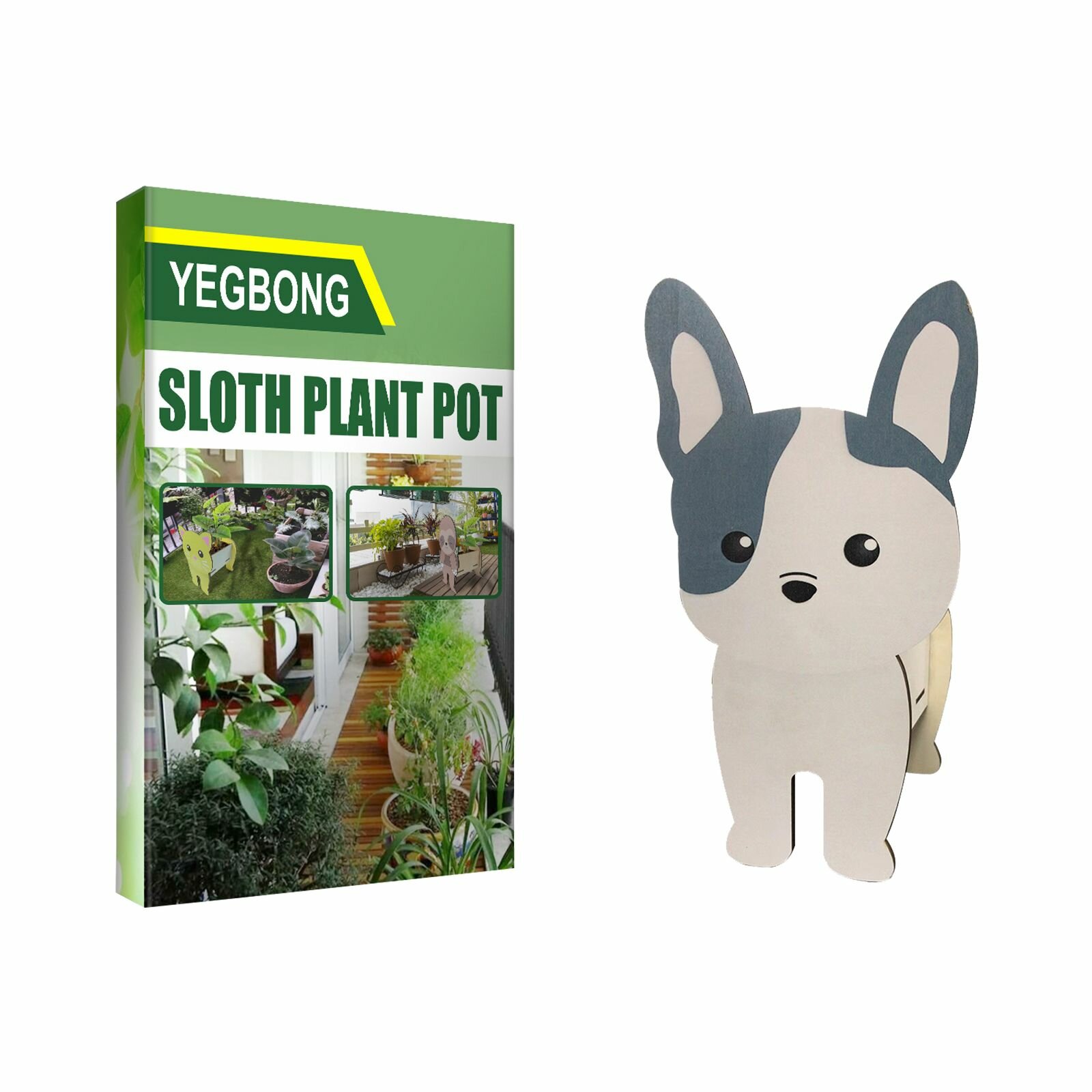 Милый деревянный горшок для цветов в виде животного