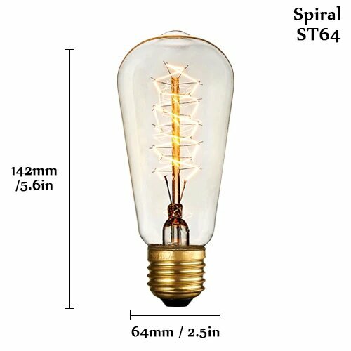 Лампа Эдисона ST64 спираль 220V