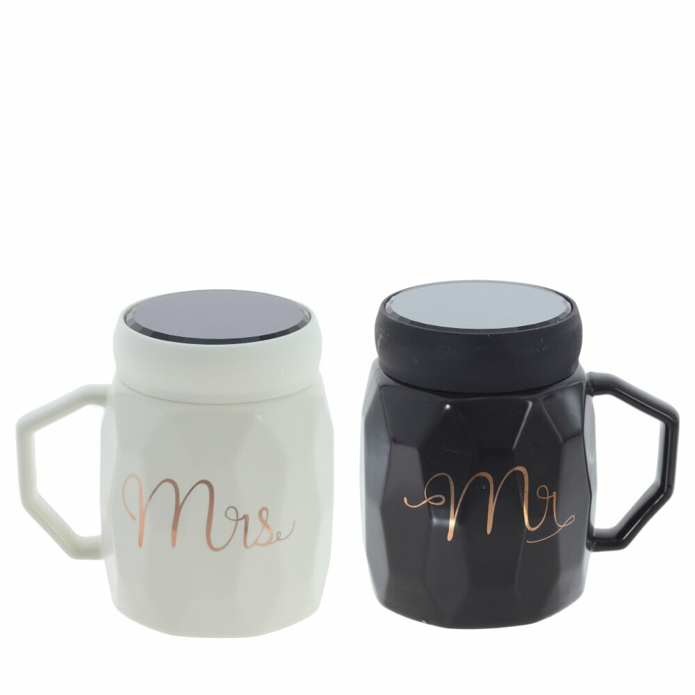 Набор из 2-х кружек с крышкой, 500 мл, 12х8,5х11,5 см KSM-815278