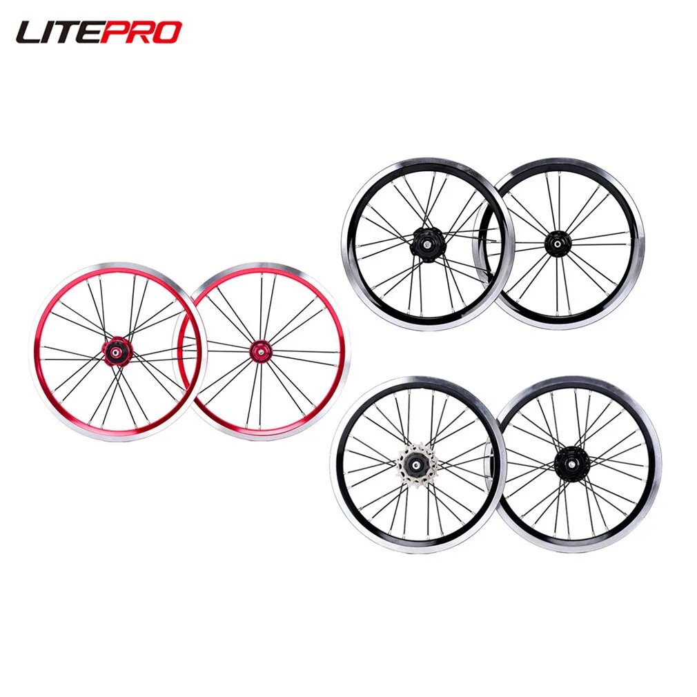 Litepro складной велосипед 20" single speed, черный