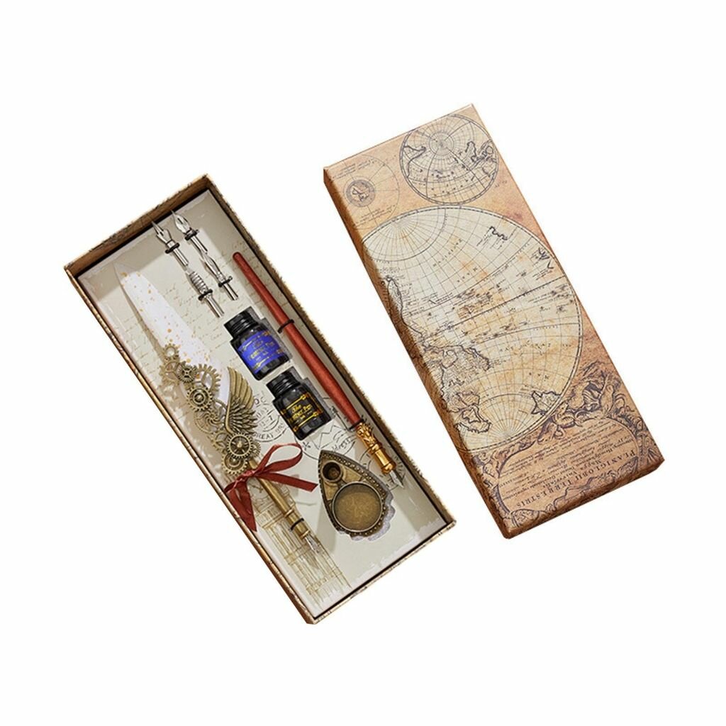 Набор перьевых ручек с натуральным пером для каллиграфии