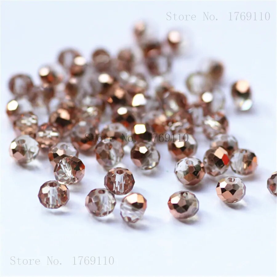 Хрустальные бусины Isywaka 4*6 мм 4x6mm 50pcs, Красный, red copper