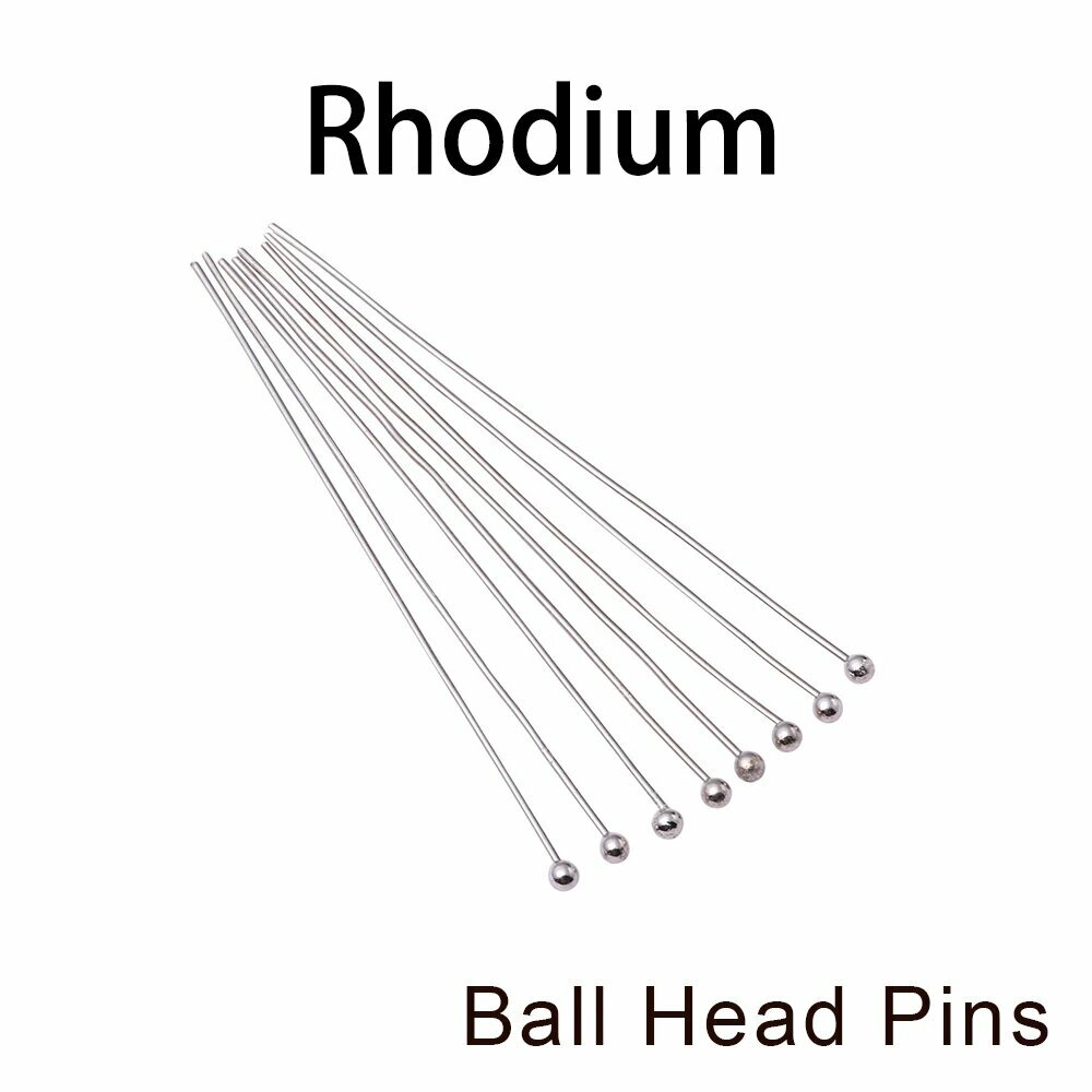 Ювелирные булавки AGCFABS, медные, 10-70 мм 20mm x 200Pcs, Rhodium 01