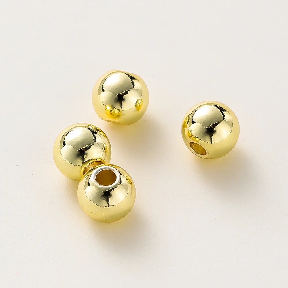 Золотые позолоченные латунные бусины St.kunkka 2-6 мм 6mm x 30Pcs, 14K Gold