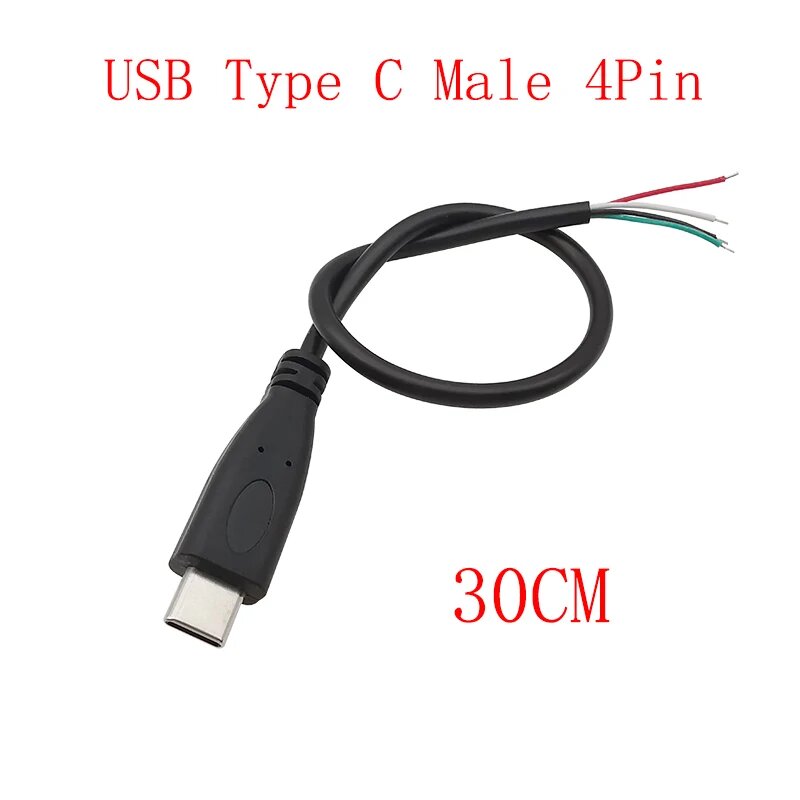 USB Type C разъем 2/4 Pin Male 4Pin 30CM
