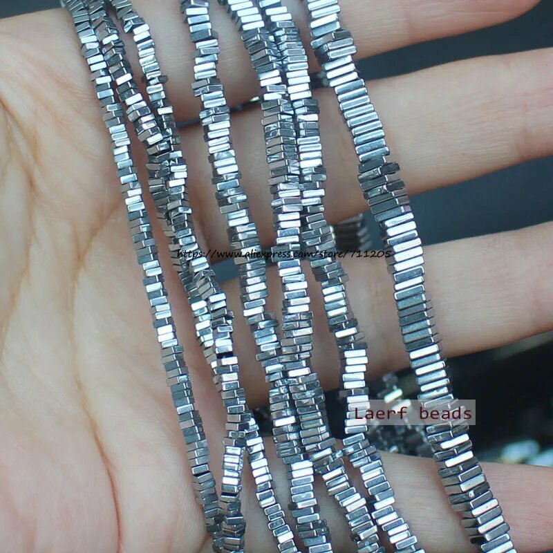 Натуральные гематитовые бусины-разделители лаerf beads 2/3/4/6 мм Серебряный, 3x1mm 370pcs, Silver