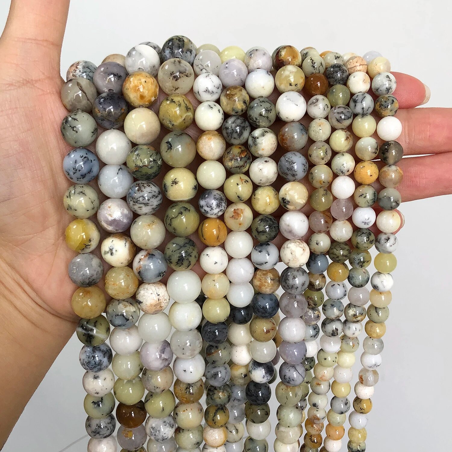 Бусины из белого опала GMB724 круглые 6/8/10 мм 10mm 36pcs beads