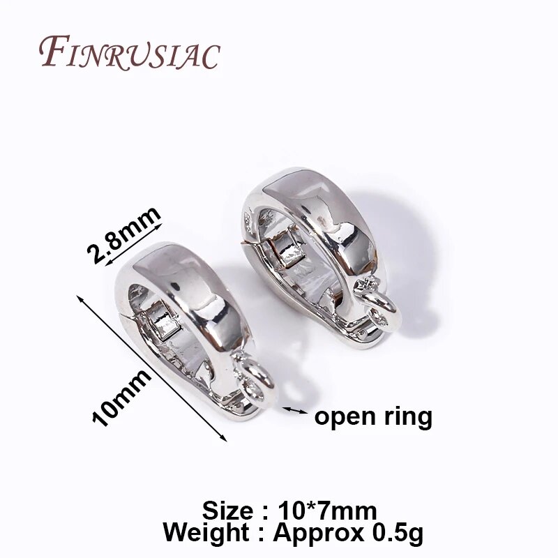 Позолоченные бейлы для подвесок FINRUSIAC, 8 штук Серебряный, 2 Pieces, Rhodium Plated