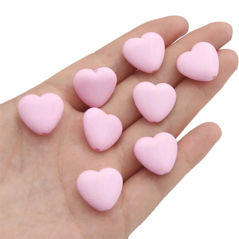 20 шт. Акриловые бусины сердце UQRUIDIYBEADS 17х19 мм light pink