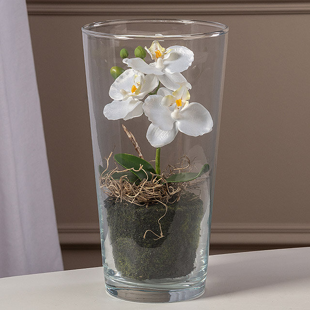 Искусственный цветок в кашпо Орхидея Royal White 30 см, Edelman, 1044682