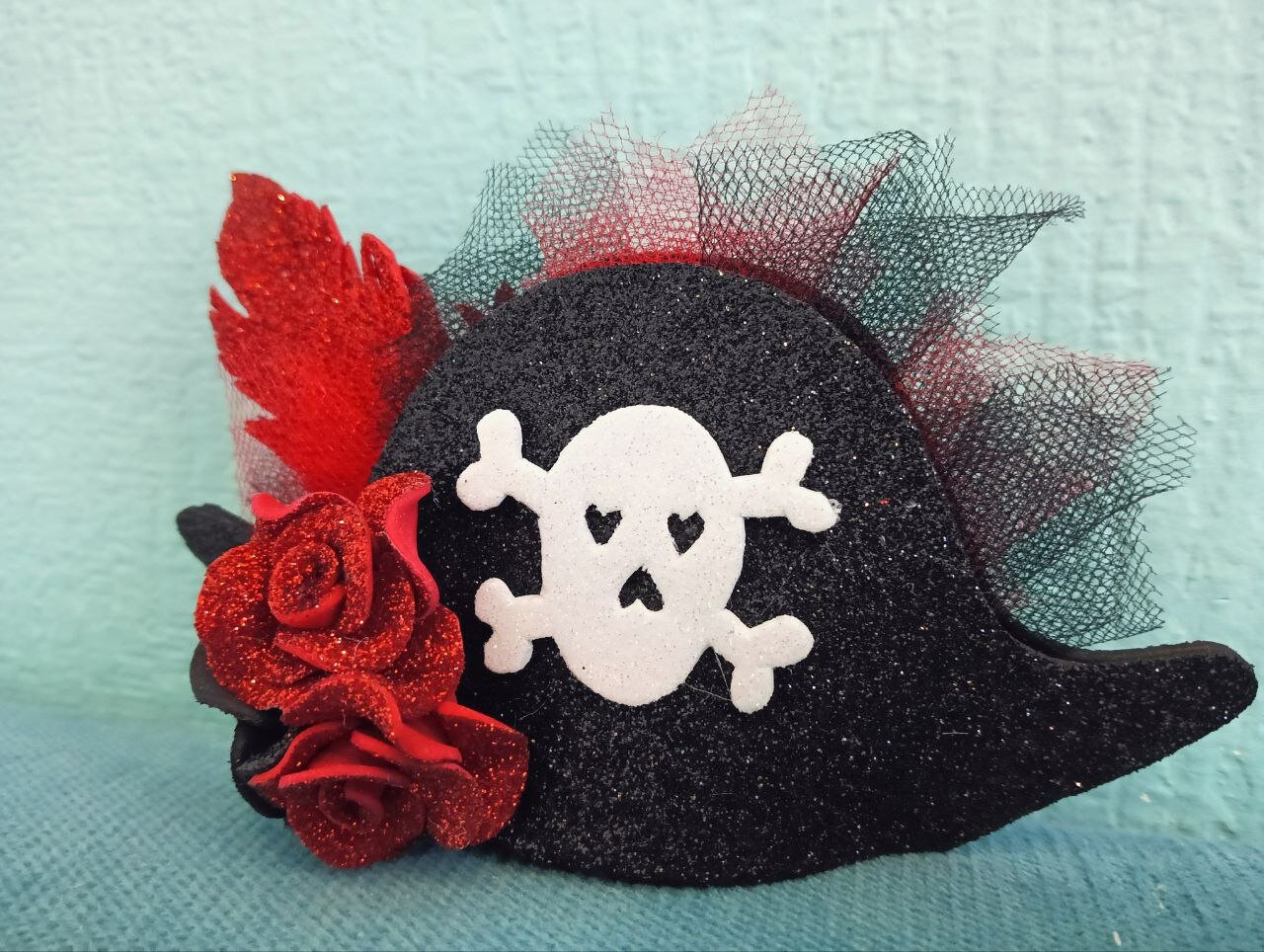 Ободок, заколка, шляпа Пиратки, пиратская шляпа из фоамирана, ручная работа
