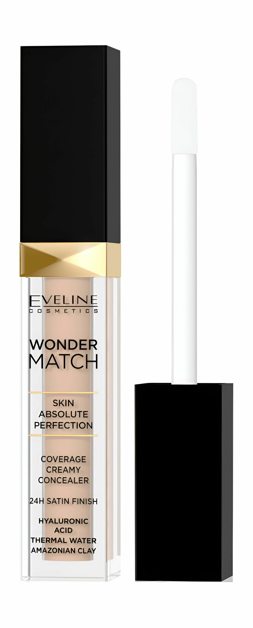 EVELINE Консилер Wonder Match с гиалуроновой кислотой и амазонской глиной, 7 мл, 005 Light Porcelain