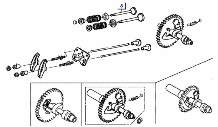Клапан выпускной для двигателя Honda серии GX200; Артикул Honda: 14721Z4V900 (Оригинал)