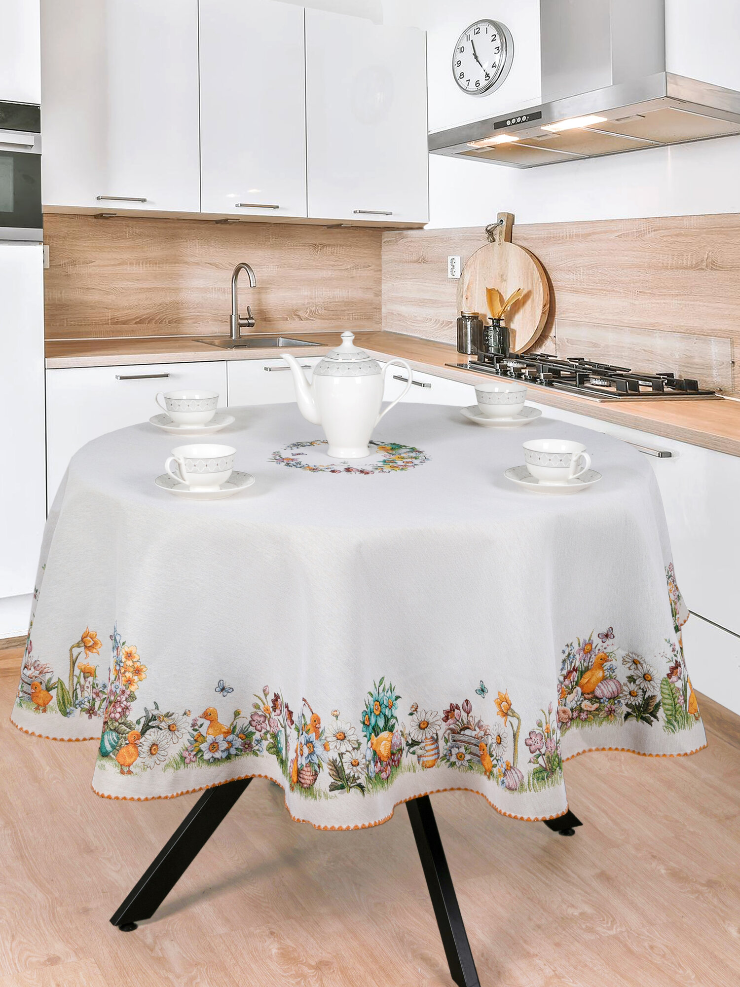 Скатерть на стол гобеленовая круглая 180 диам, Vingi Ricami