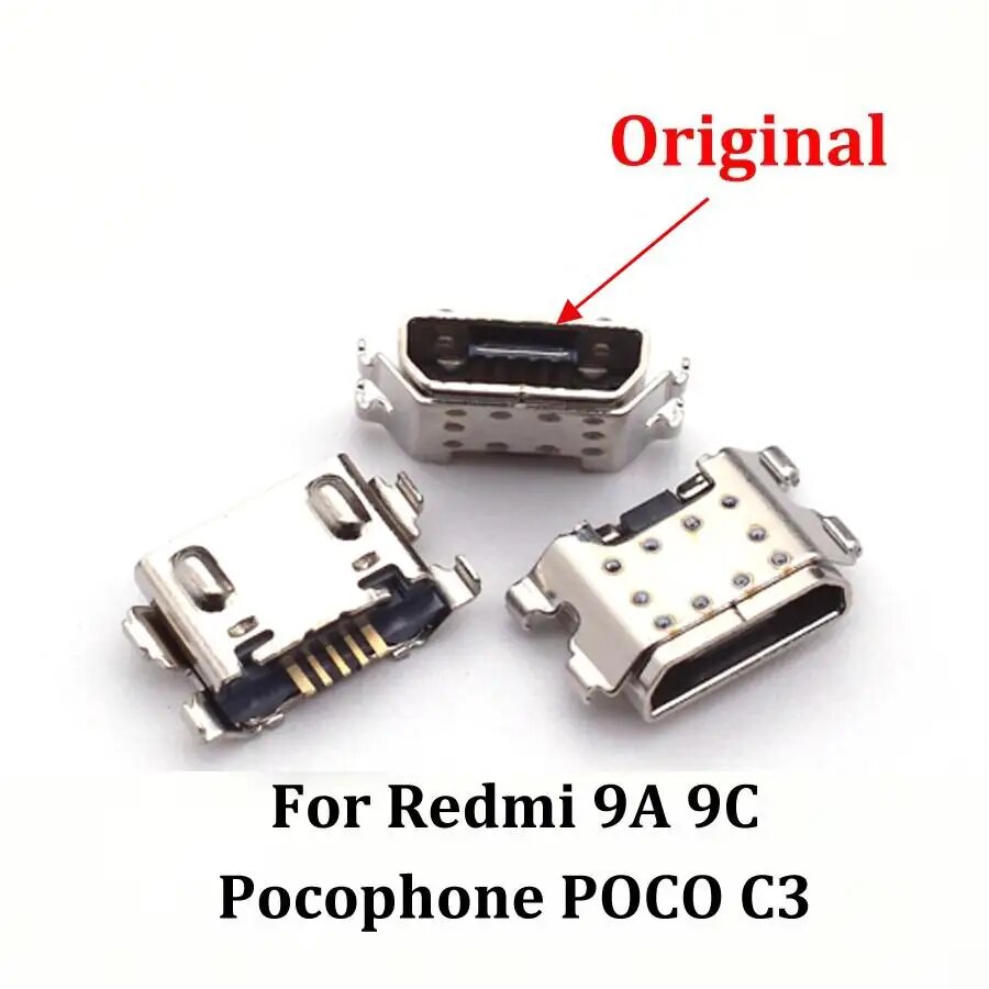 Micro USB разъем для Xiaomi Redmi 9A 9C POCO C3, Original