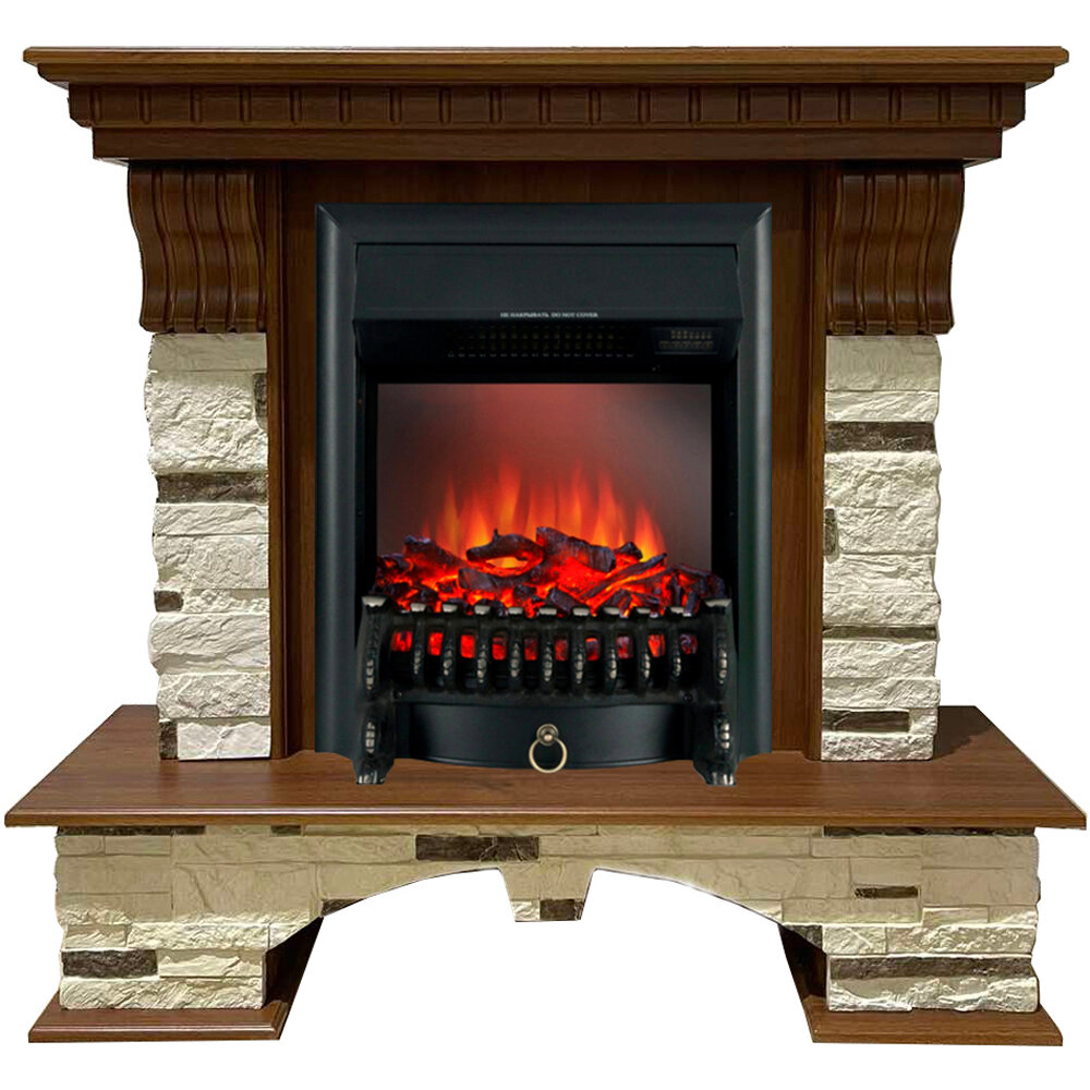 Электрокамин FLAMEKAMIN Турин NT M1 с очагом Fobos (камин электрический)