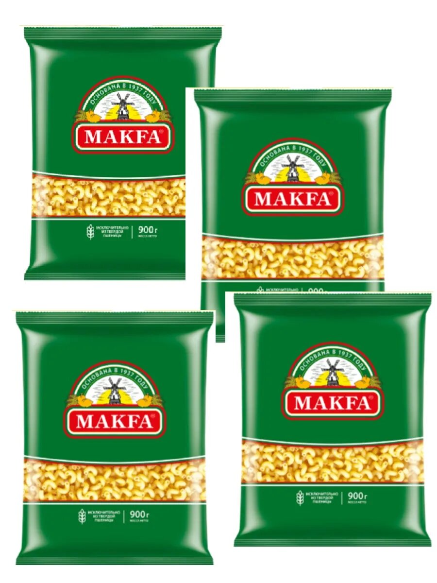 Макароны Макфа витки, 900 г, 4 уп