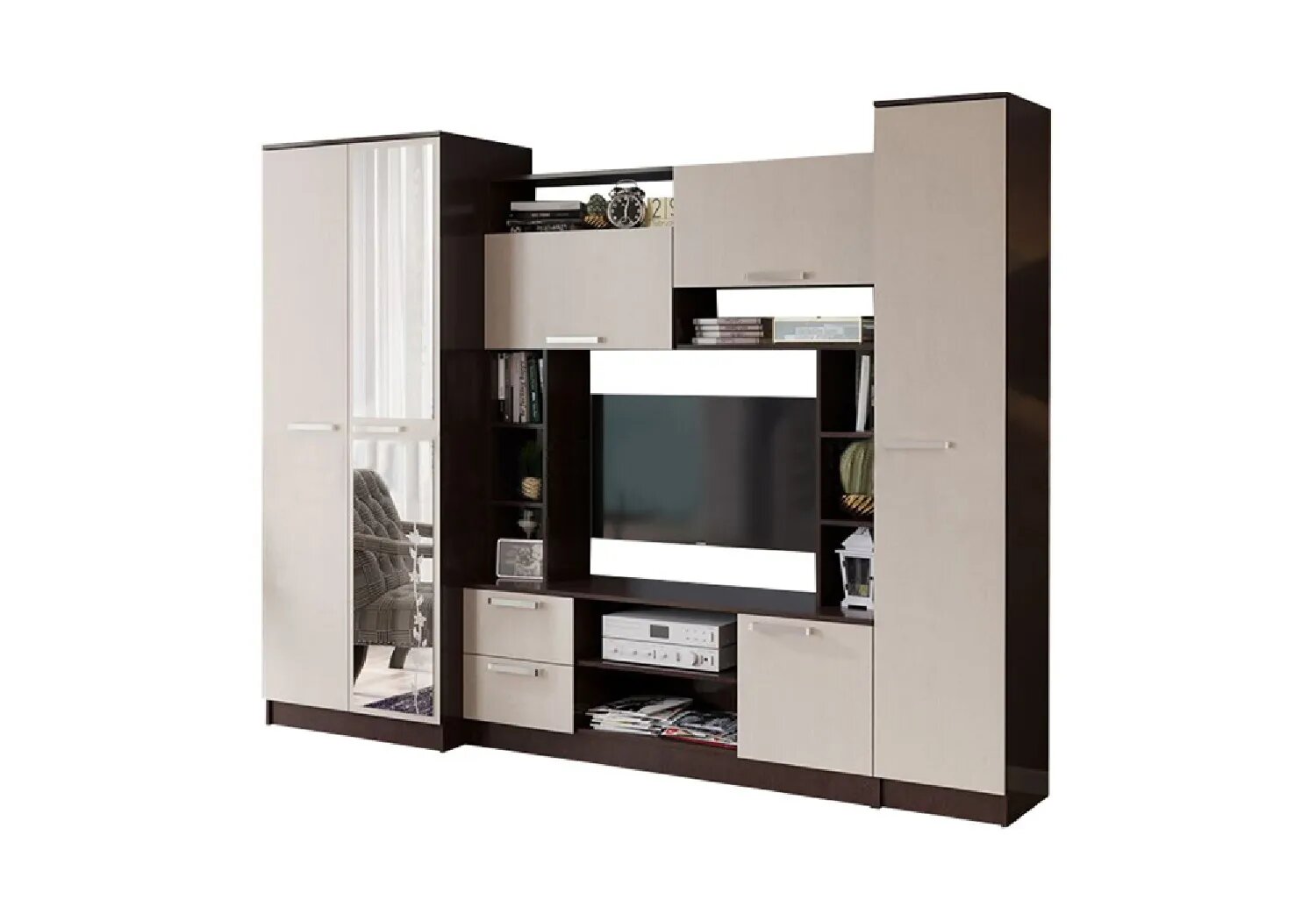 Гостиная Флора ЛДСП (Венге / дуб беленый)