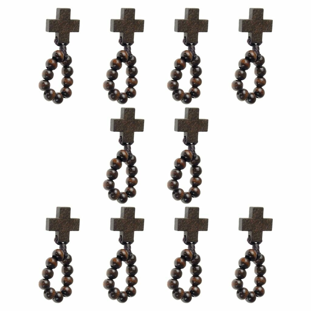8мм деревянные чётки с крестами