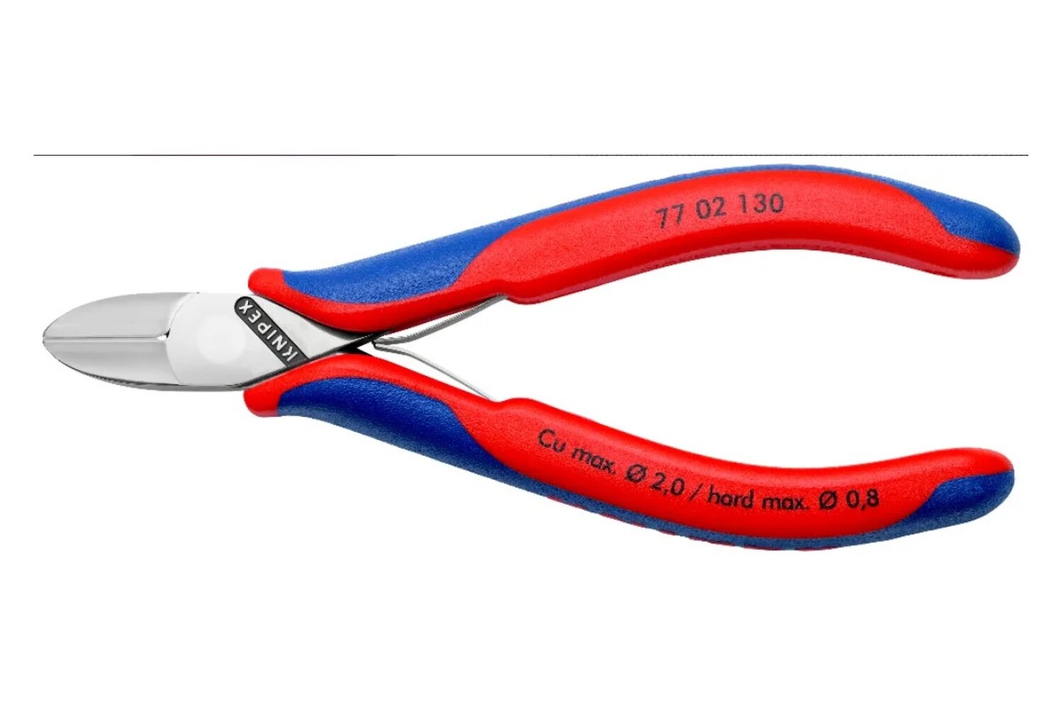 Бокорезы для электроники, округлая головка, 130 мм, 2-комп ручки…1 KNIPEX KN-7702130