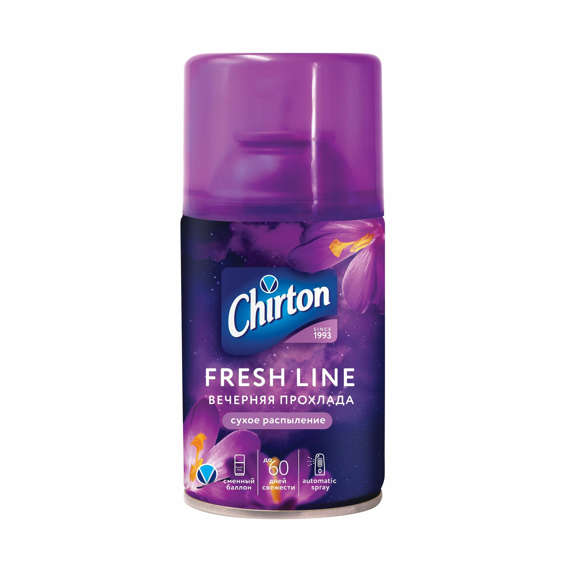 Chirton Освежитель воздуха Fresh line Вечерняя Прохлада, сменный баллон для автоматического диспенсера, 250 мл/