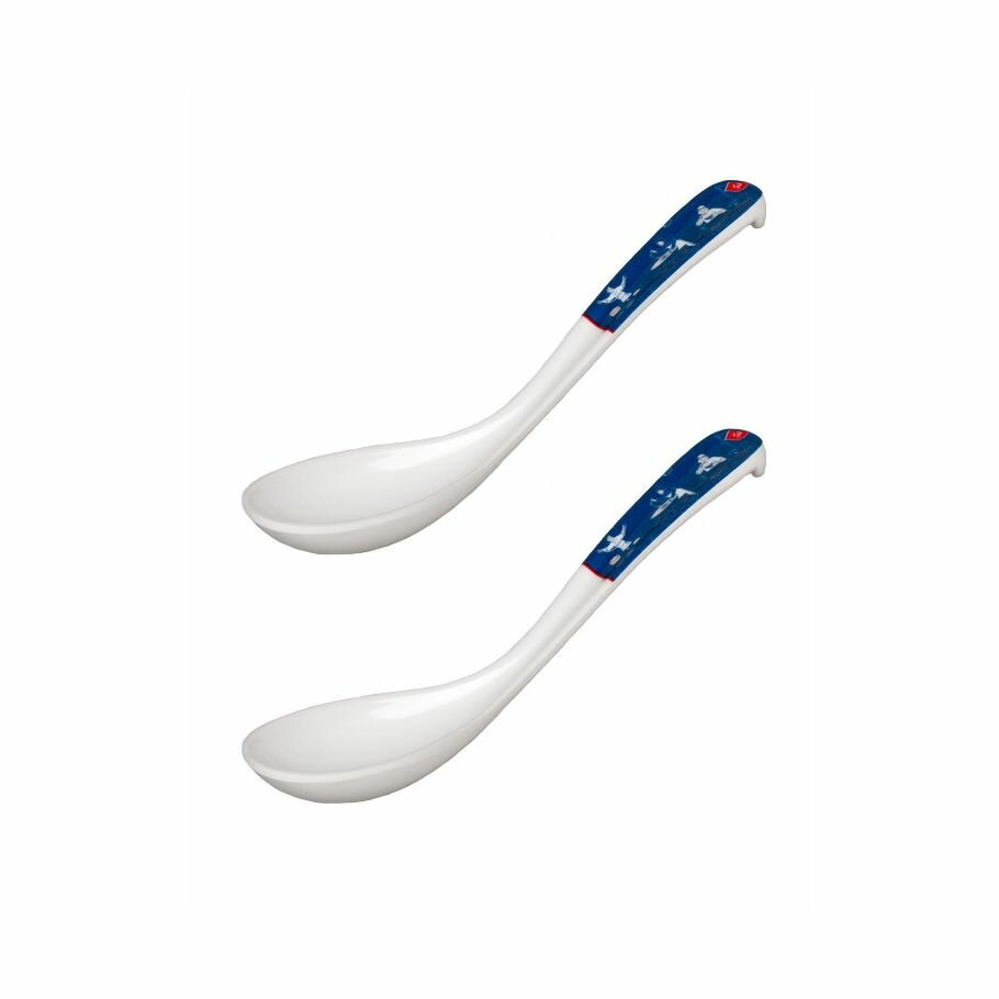 Ложка для супа лапши из меламина 17*4*3 5 Паназия P.L. 2 штуки, синяя