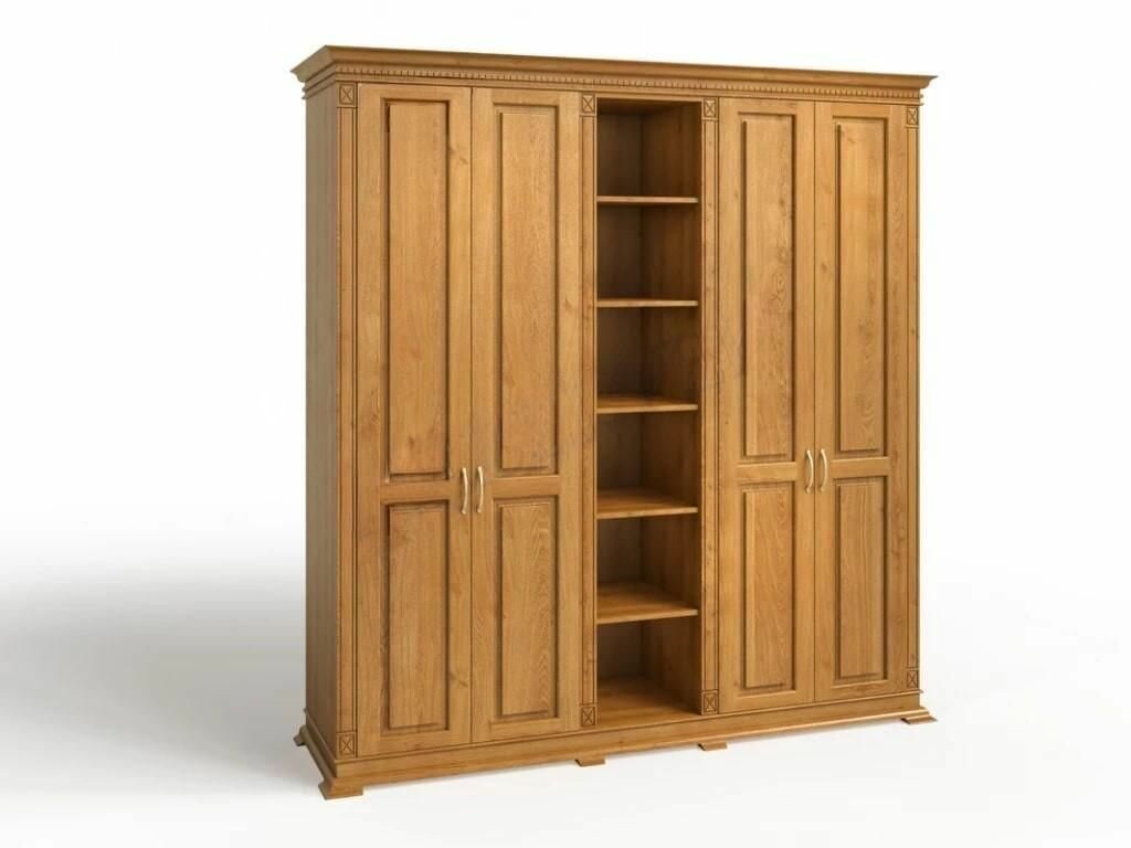Шкаф Верди №222 из Массива сосны, 210х55х220 см, классический орех 2