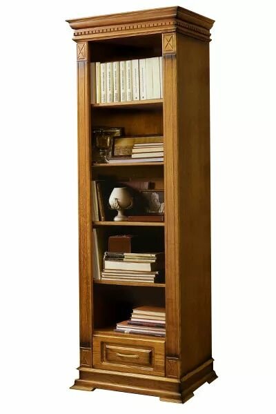 Шкаф Верди колонка открытая из Массива сосны, 1 ящ, 60х40х200 см, классический орех 2