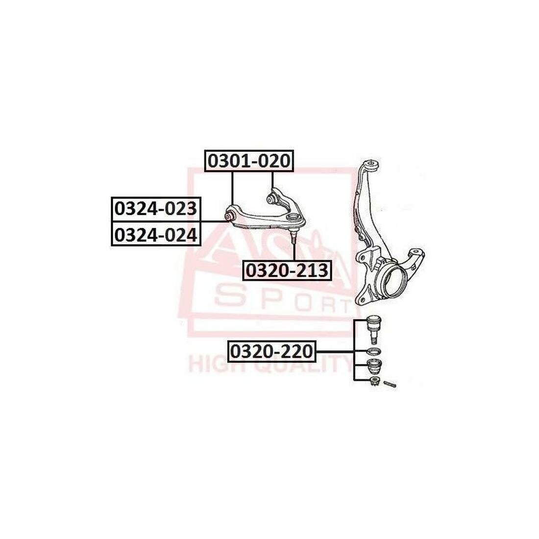 Опора шаровая для автомобилей ASVA 0320213 (запчасти и комплектующие для авто)