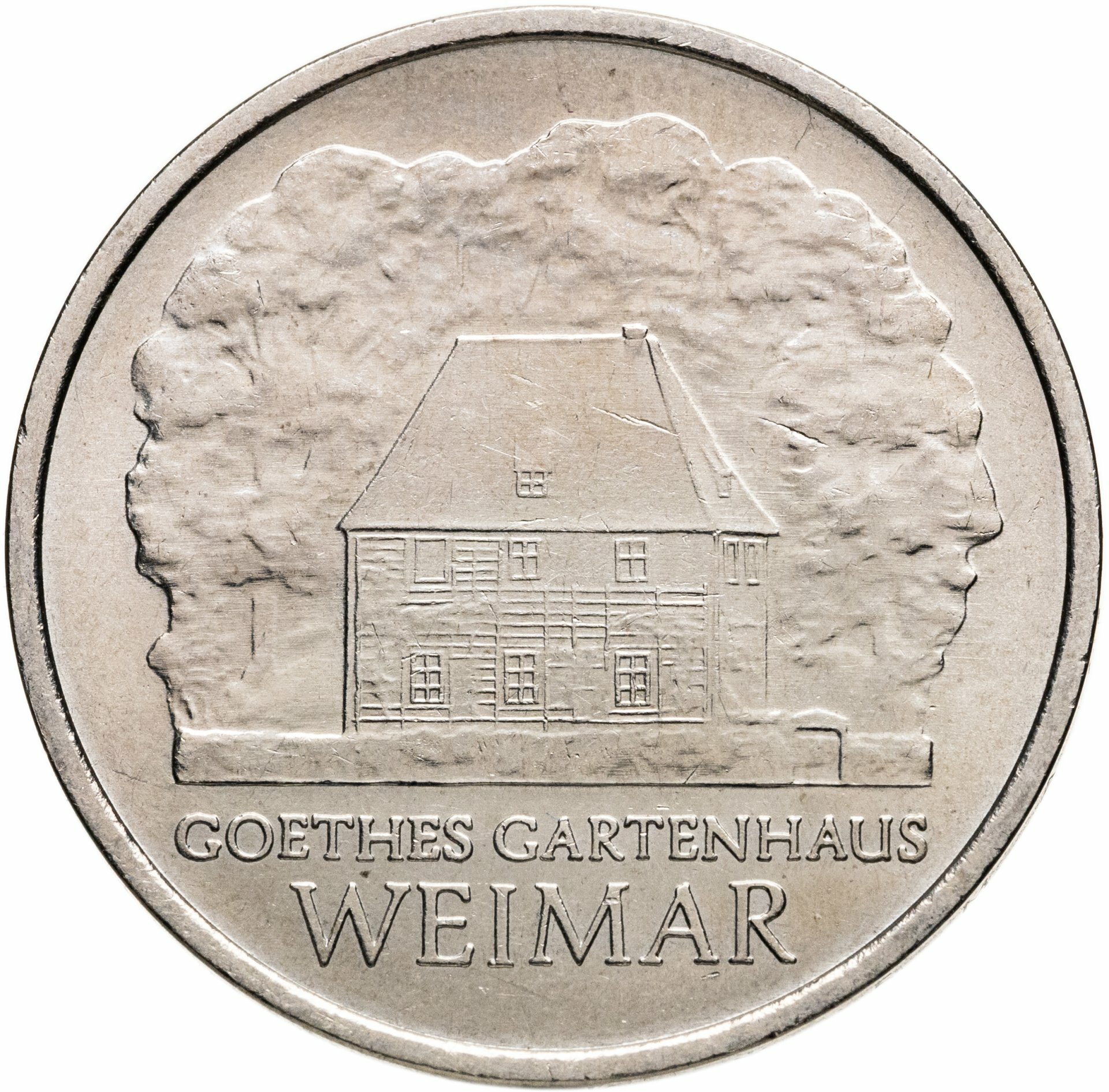 Германия ГДР 5 марок 1982 "150 лет со дня смерти Иоганна Вольфганга фон Гёте", Медь, в сохранности UNC