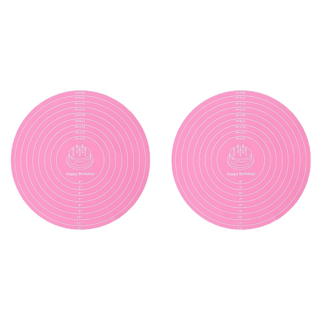 2 силиконовых вертушки, нескользящие коврики, коврики для тортов, силиконовые коврики для выпечки, круглые коврики для теста, коврики для замешивания-розовый