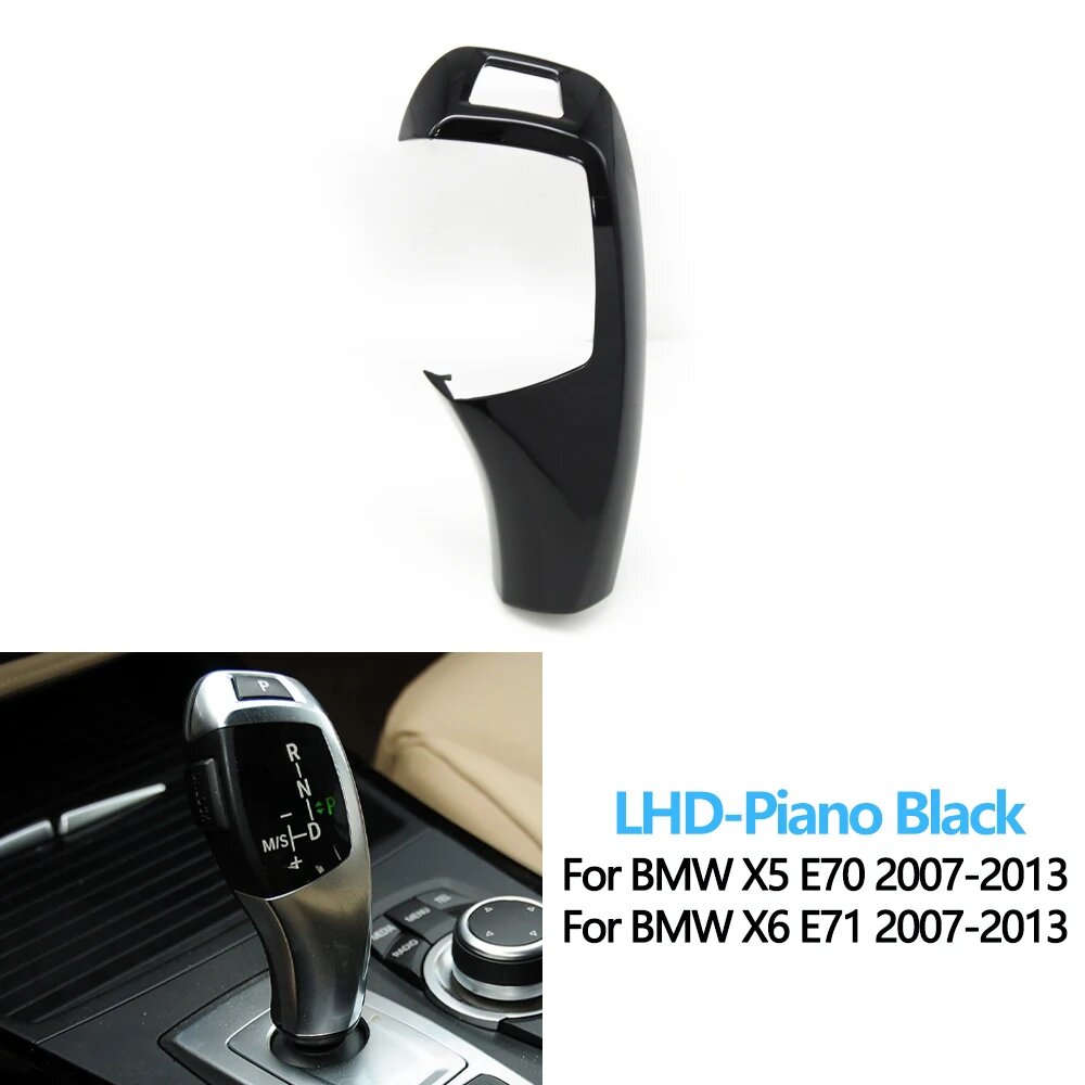 Ручка переключения передач с левым рулем и левым рулем, накладка на кнопку парковки, крышка для BMW X5 X6 E70 E71 E72 2007-2013 61319116587 LHD-Piano Black