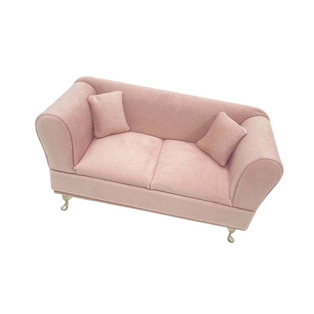Мягкий плюшевый диван для кукольного домика 1/12, держатель украшений, безопасен для детей