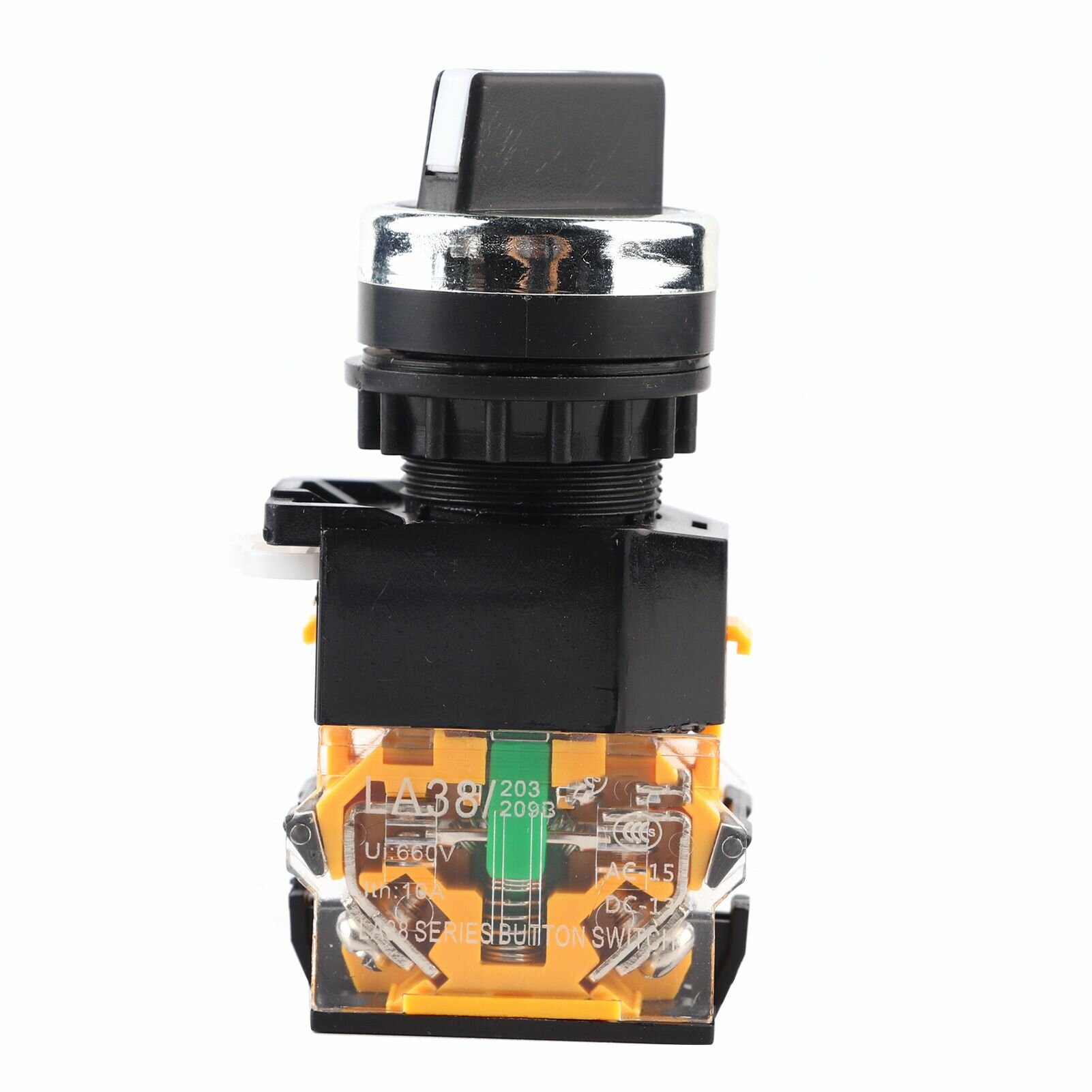 Ротационный переключатель LA38-11X2 2 положения NC+NO, 22 мм, самоблокирующийся