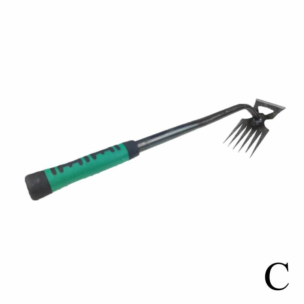 Садовые грабли для прополки сорняков с резиновой ручкой, 6 зубьев