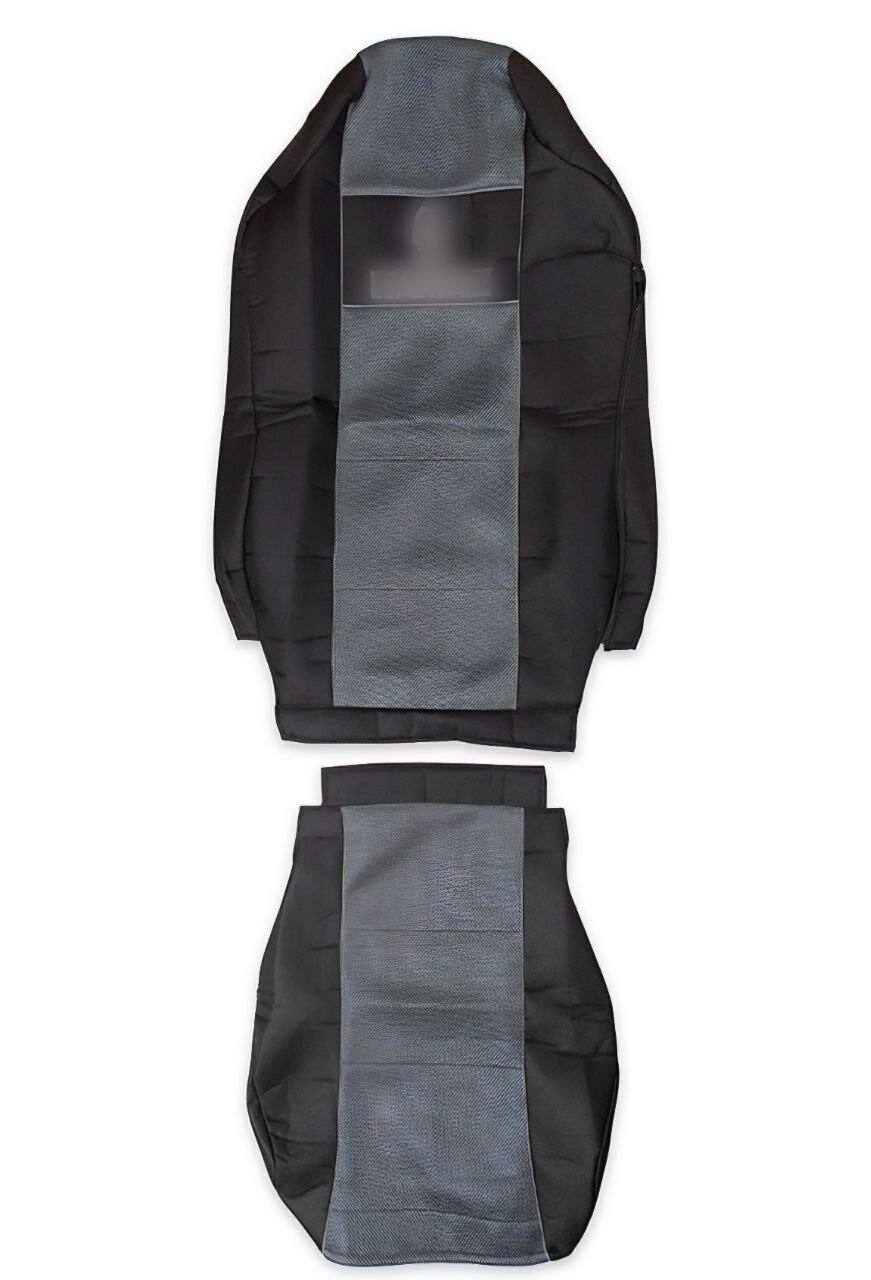 Чехол сиденья для Камаз AXOR 5490 с 2017г (2 ремня, 2 высоких сиденья с рычагами откидывания спинки) Серый