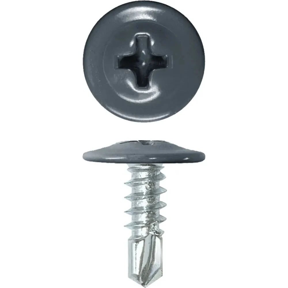 Rizzel Саморез с прессшайбой ПШС 4,2х19 RAL 7016 1000 шт 00000317866