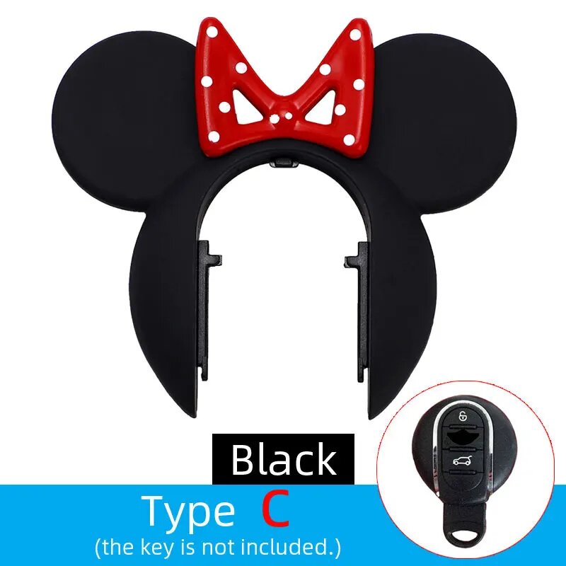 Чехол для ключей автомобиля из АБС-пластика, держатель для ключей, умный защитный чехол для пульта дистанционного управления, прекрасная замена корпуса для BMW Mini Cooper F54 F55 F56 F57 F60 Type C - Black