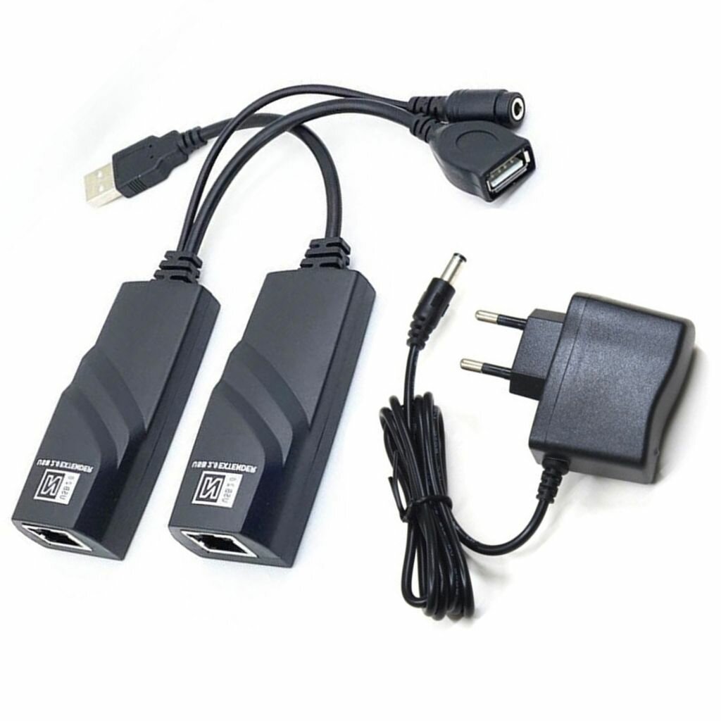 USB 2.0 к RJ45 удлинитель на 100 метров - европейский стандарт