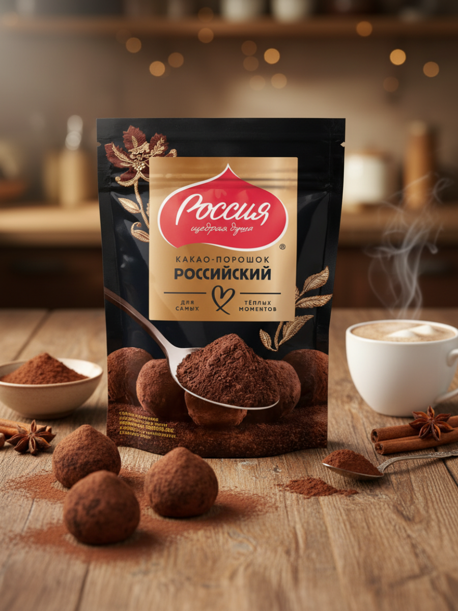 Какао-порошок "Россия - щедрая душа" 100 грамм