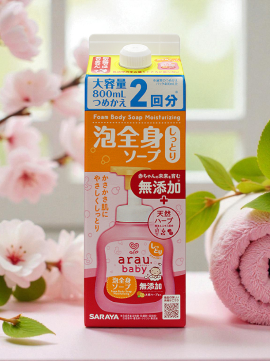 Arau.baby Пенка для купания малышей с увлажняющим эффектом, наполнитель, 800 мл