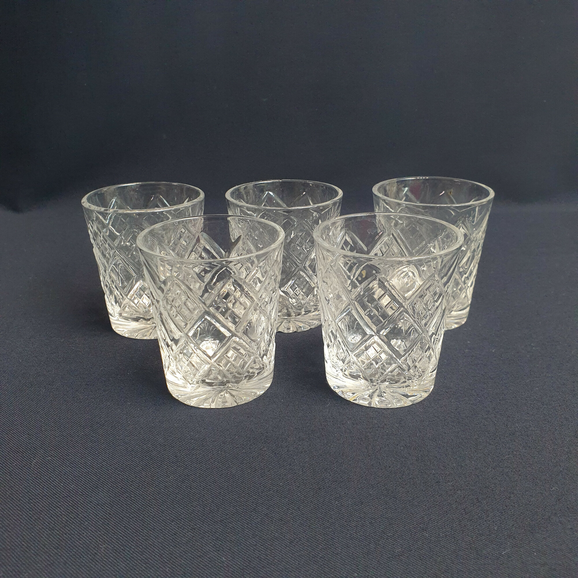 Набор из 5 стопок, хрусталь 100 мл, винтаж СССР
