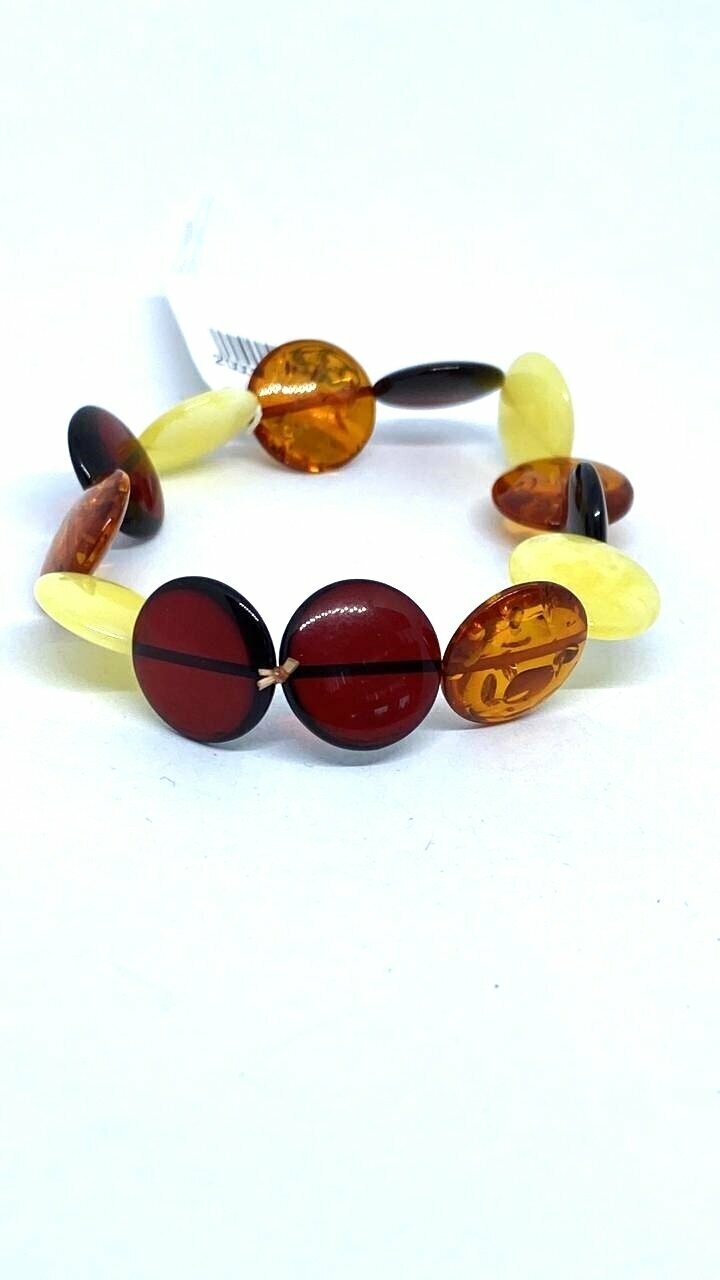 Браслет-цепочка, янтарь