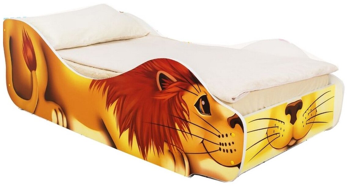 Кровать зверята Бельмарко Лев Кинг 170*75 см, желтый, оранжевый