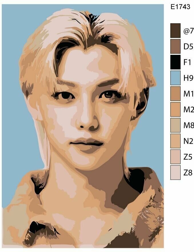 Детская картина по номерам E1743 "K-pop группа Стрей Кидс (Stray Kids). Феликс Ли (Felix Lee)" 20x30