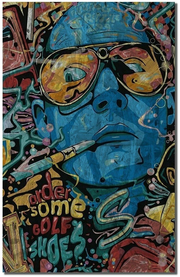 Картина интерьерная на рельефной доске, рисунок Фильм Страх и Ненависть в Лас-Вегасе 5705 В