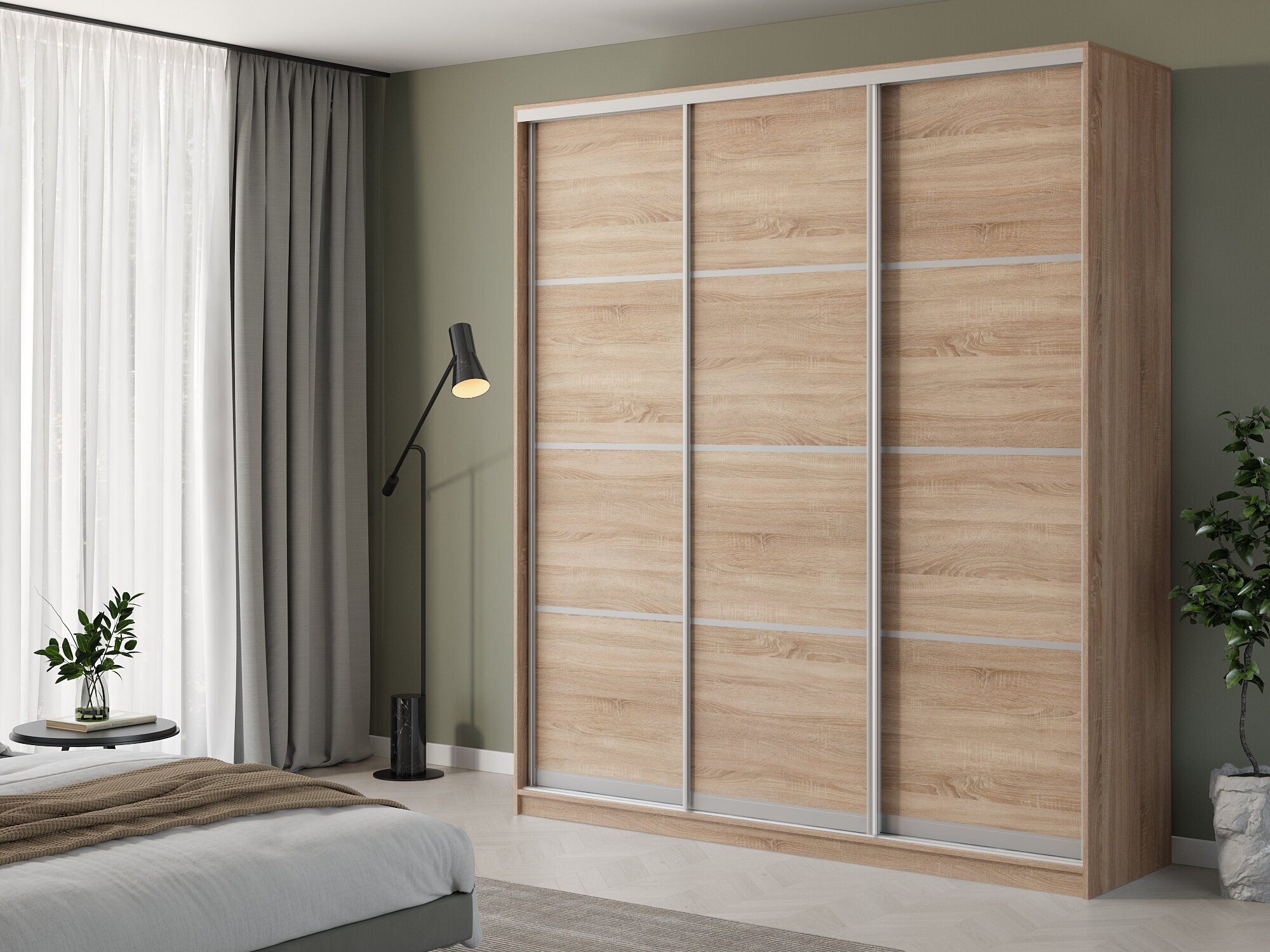 Шкаф купе Матэрна для одежды Сонома глухой 210 х 58 х 240 см