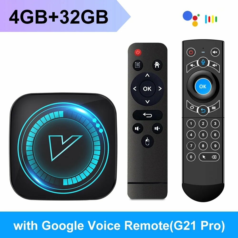 VONTAR H618 ТВ-приставка Android 12 4ГБ/32ГБ Вилка стандарта Великобритании, 4G32G G21 PRO