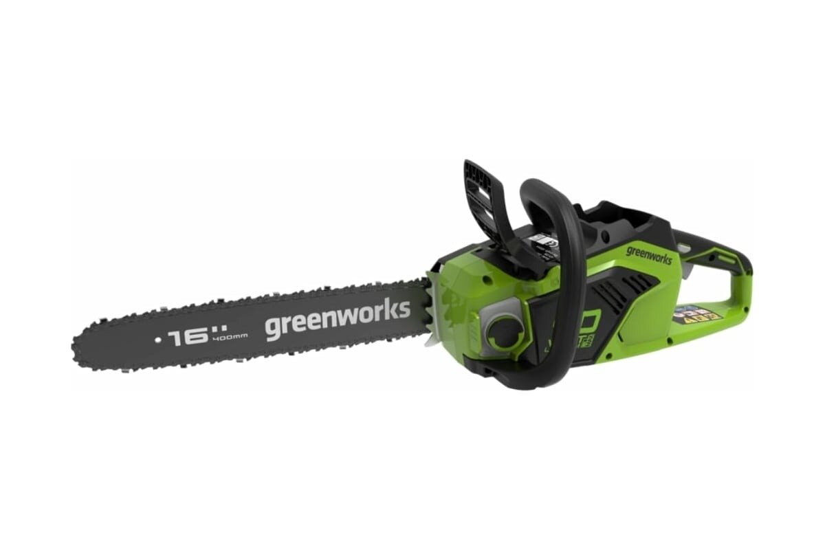 Цепная пила аккумуляторная Greenworks GD40CS18K4 2005807UB 40V, 40см, бесщеточная, до 1.8 КВТ, с АКБ 4АЧ и Зарядное устройство