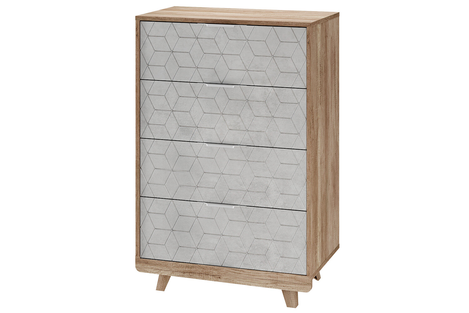 Комод напольный Hoff Мегаполис, 70х105,2х40,4 см, МДФ/ЛДСП, цвет серебряный, дуб Каньон